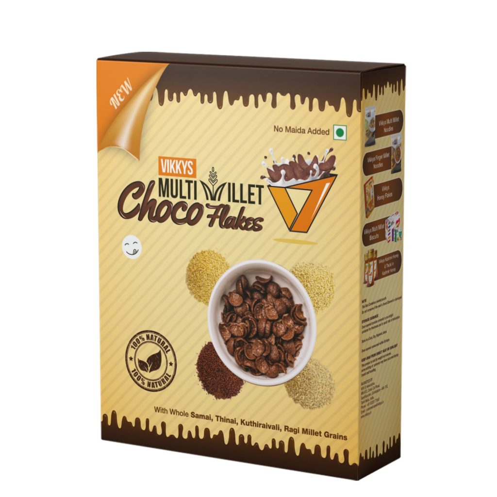 Multi Millet Choco Flakes ( Net Weight – 100 Gms ) - Vikkys