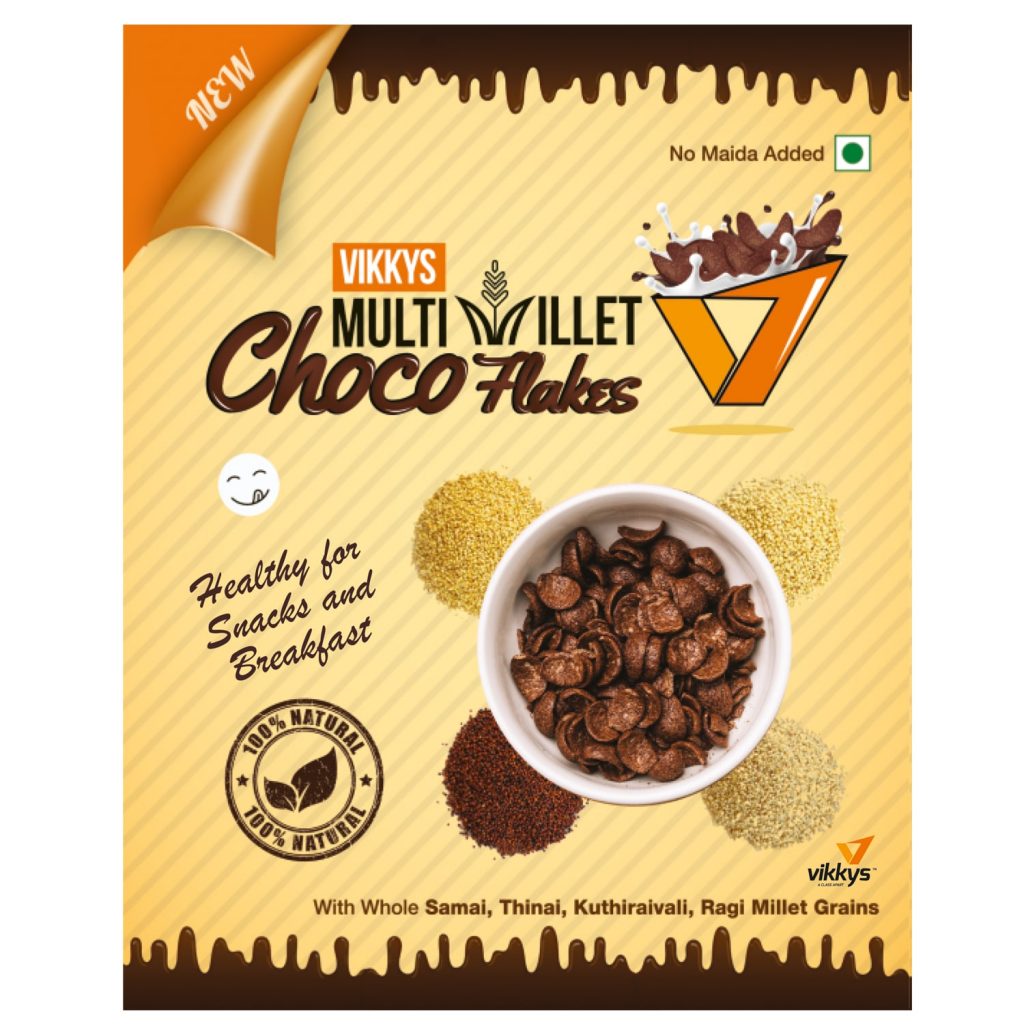Multi Millet Choco Flakes ( Net Weight – 100 Gms ) - Vikkys